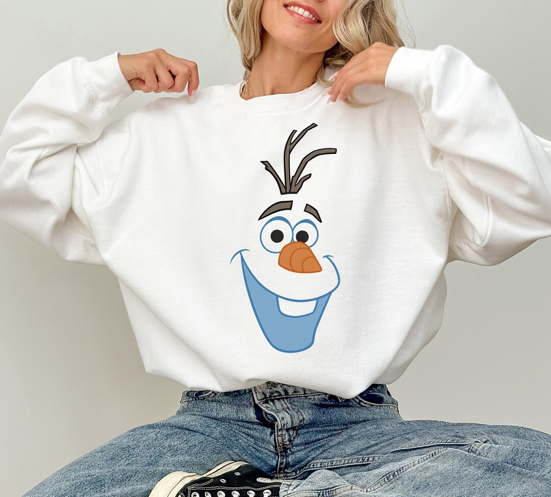Disney Frozen Olaf Big Face Cartoon T-shirt, Olaf Shirt, Disneyland ...