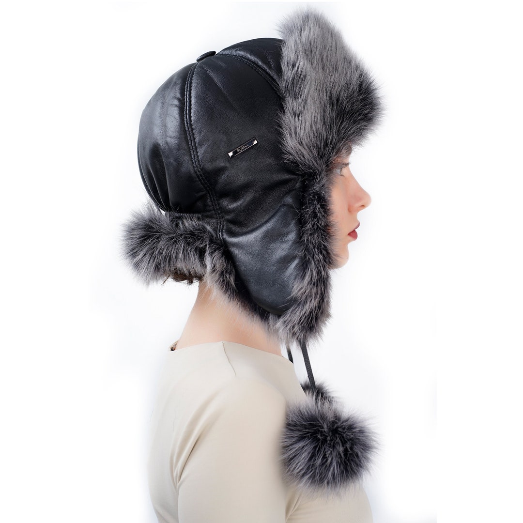 Shearling Sheepskin Fur Russian Ushanka Aviator Trapper Winter Hat - Etsy