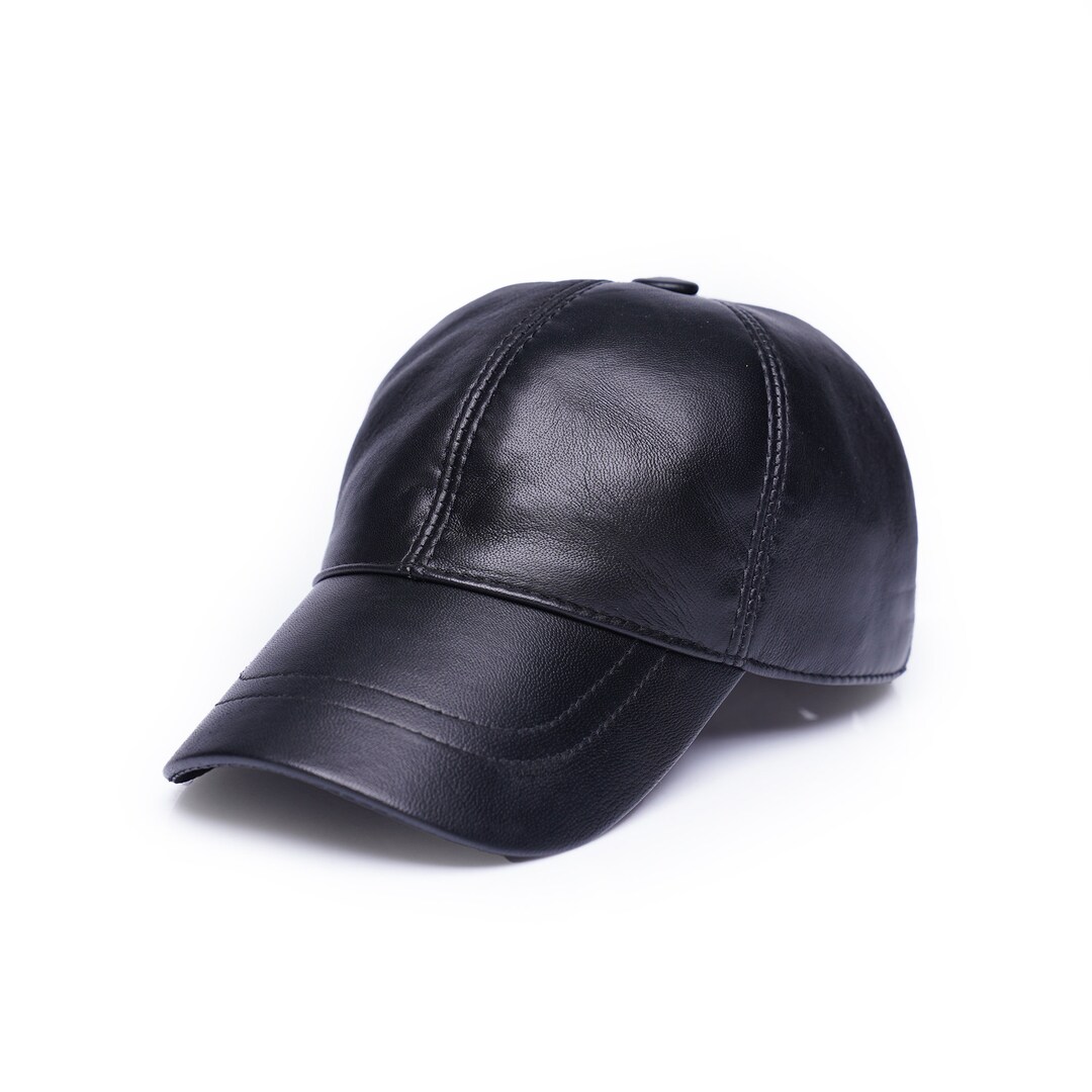Trucker Hat Leather Velcro Baseball Cap Adjustable Classic Referee Cap ...