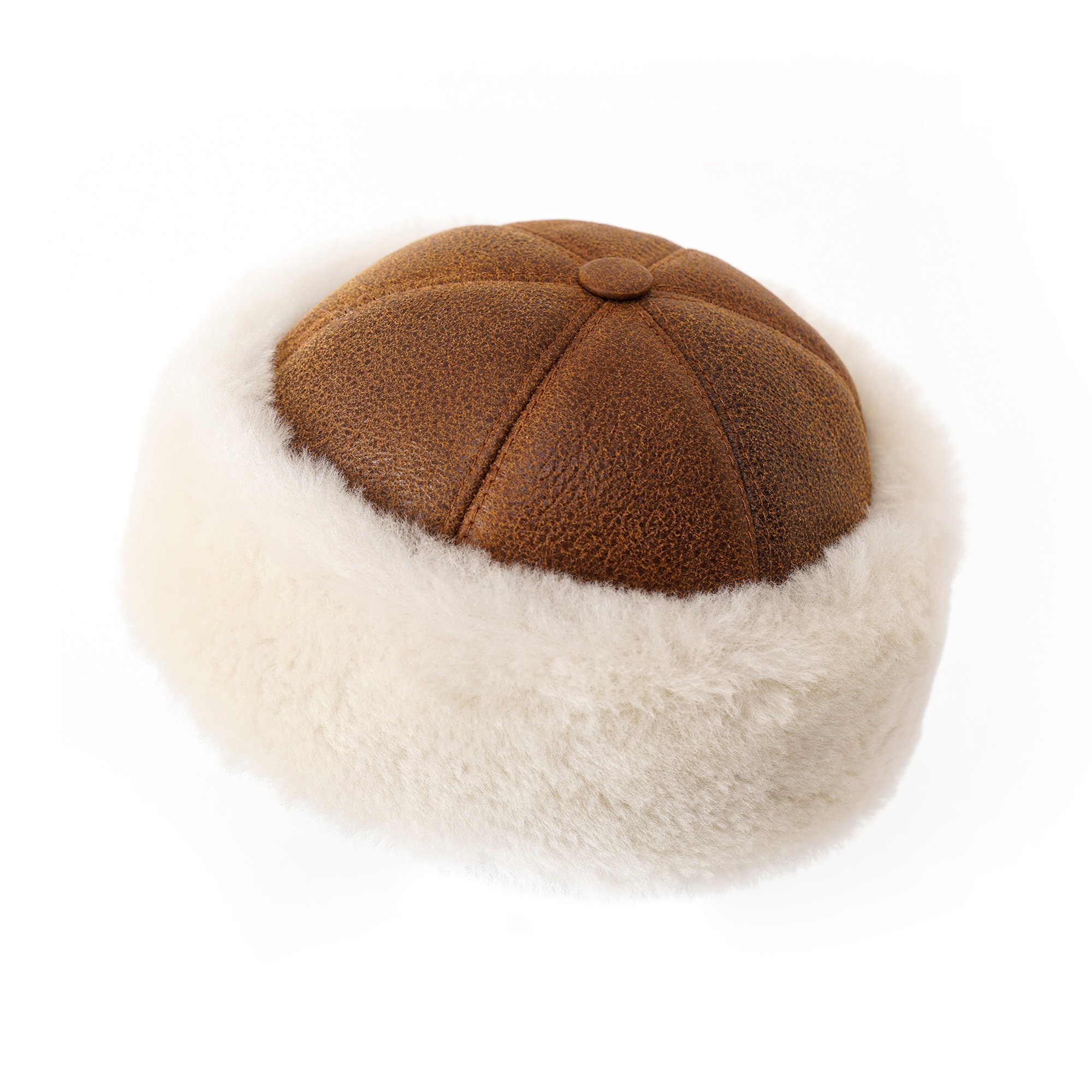 Bucket Beanie Hat Leather Shearling Sheepskin Fur Winter Hat - Etsy