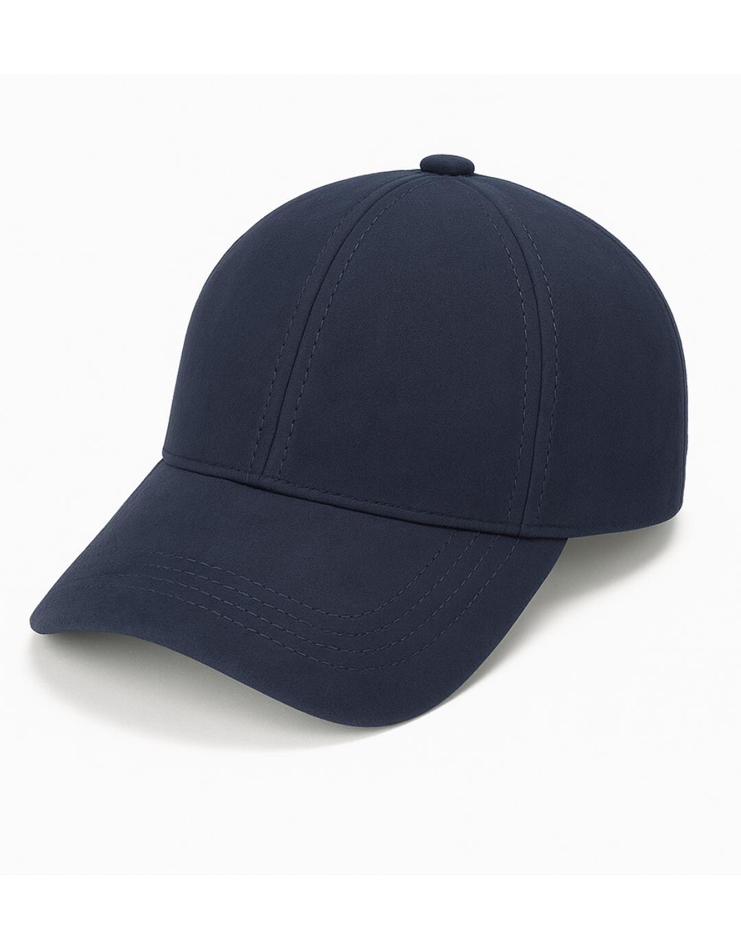 Navy Blue Baseball Hat Leather Velcro Trucker Cap Adjustable Cap ...