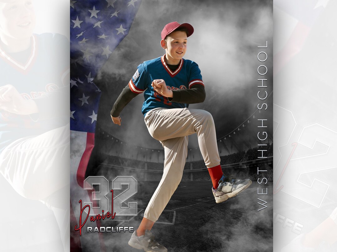 Customizable Baseball Poster Template: Sports Photo Backdrop (PSD) - Etsy
