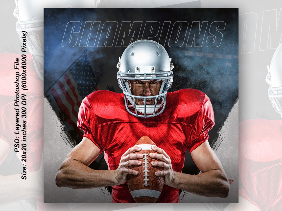 Sports Poster Template Digital Football Background Keep - Etsy