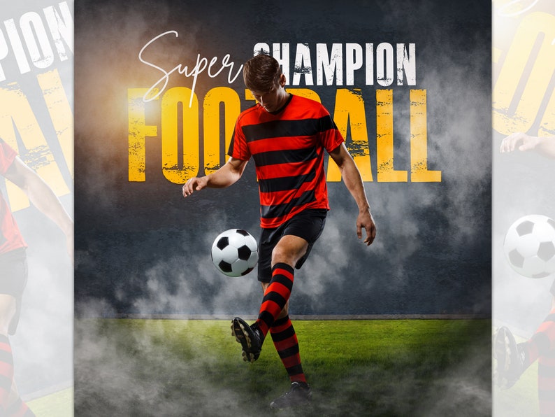 Sports Poster Template | Football Digital Background | Football ...