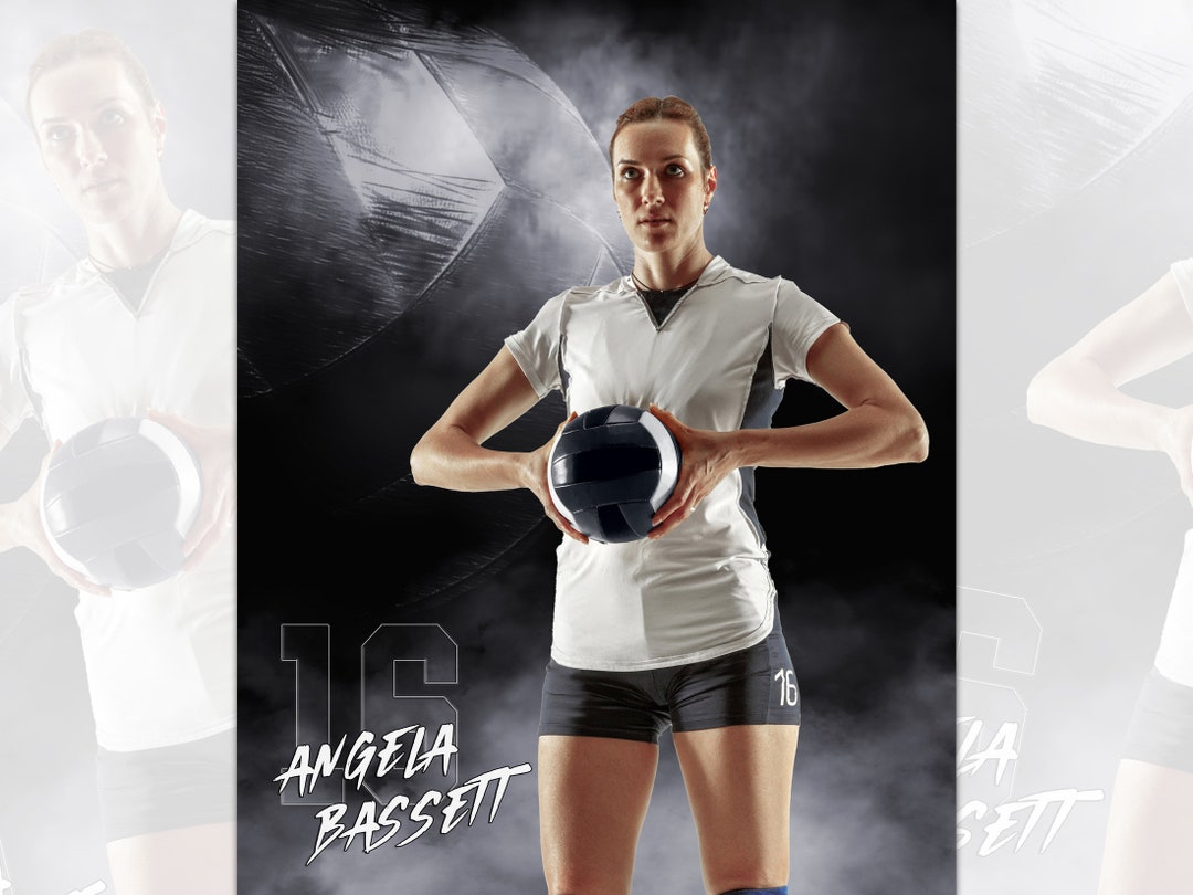 Sports Poster Template | Volleyball Digital Backdrop | Volleyball ...