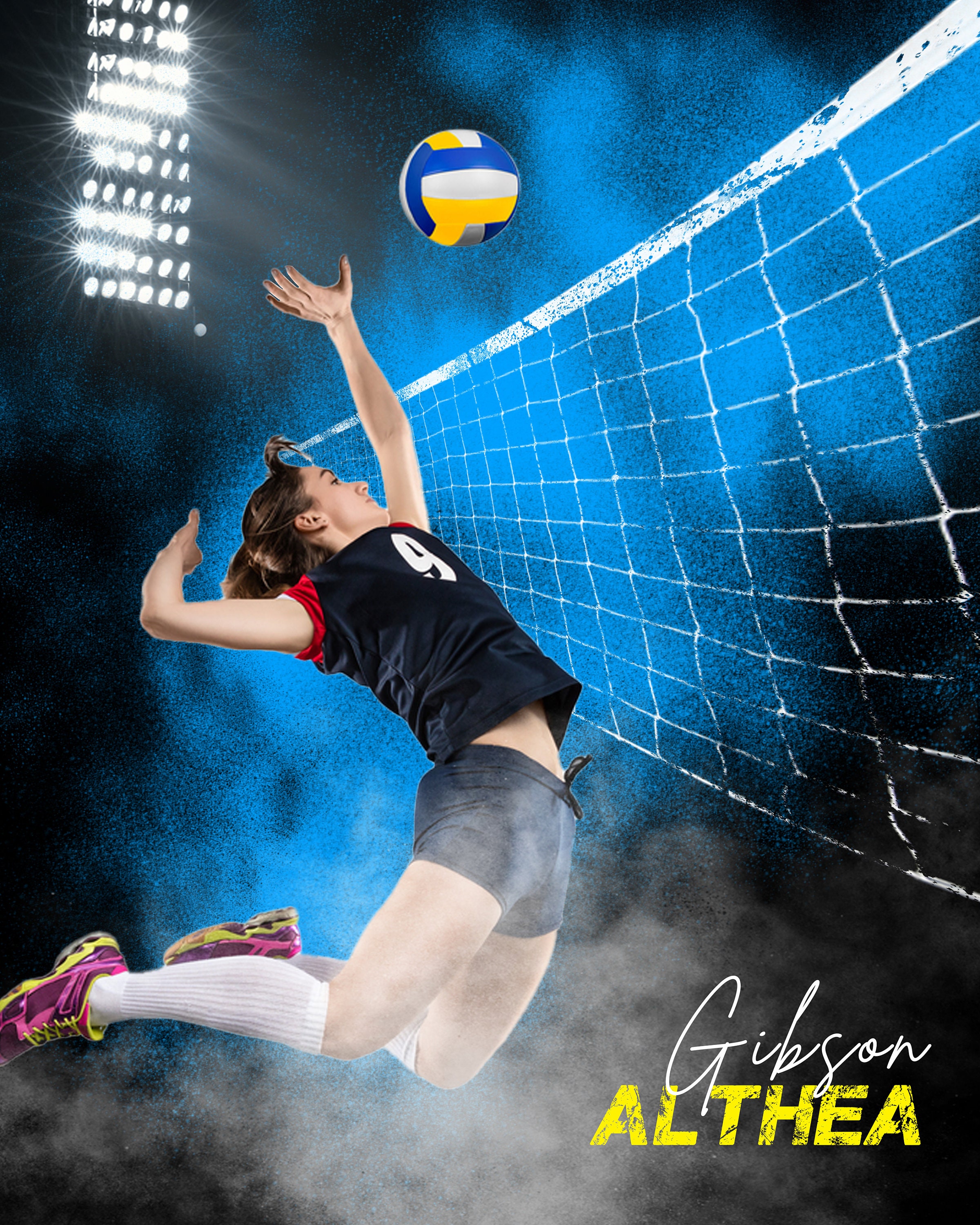 Sports Poster Template Volleyball Digital Backdrop Volleyball ...