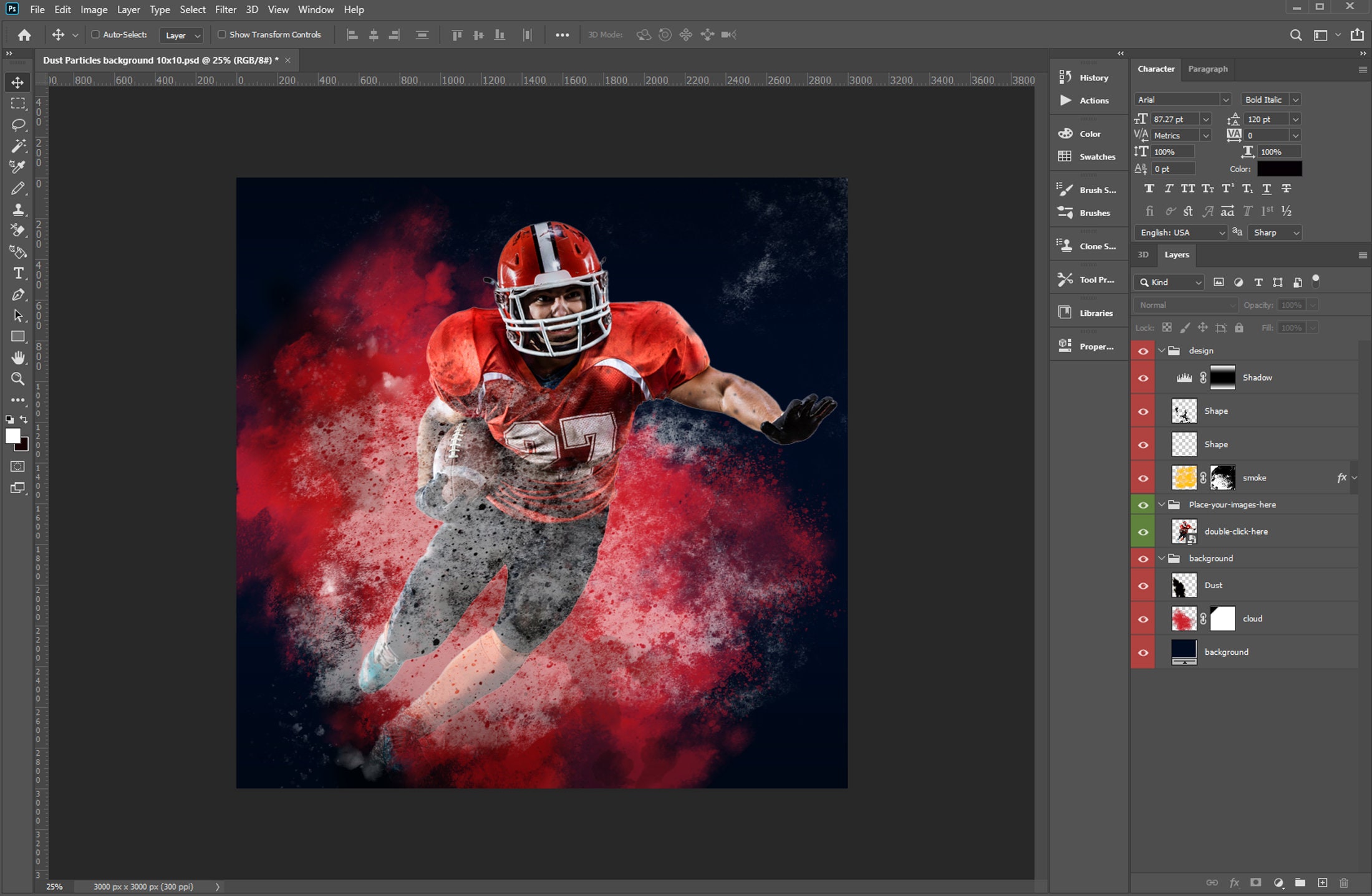 Sports Background Template: Smoke & Dust Effects (PSD) - Etsy