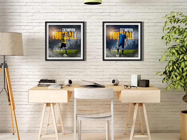 Sports Poster Template | Football Digital Background | Football ...