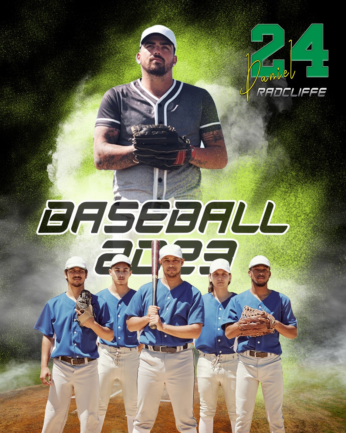 Sports Poster Template | Baseball Digital Background | Baseball ...