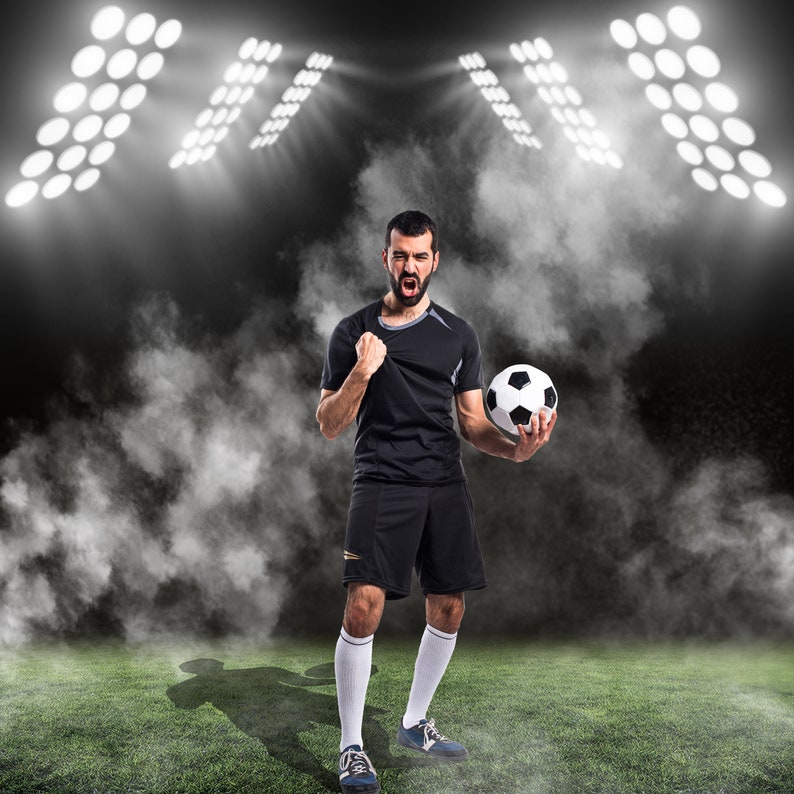 Customizable Football Poster Template: Action Photo Background (PSD) - Etsy