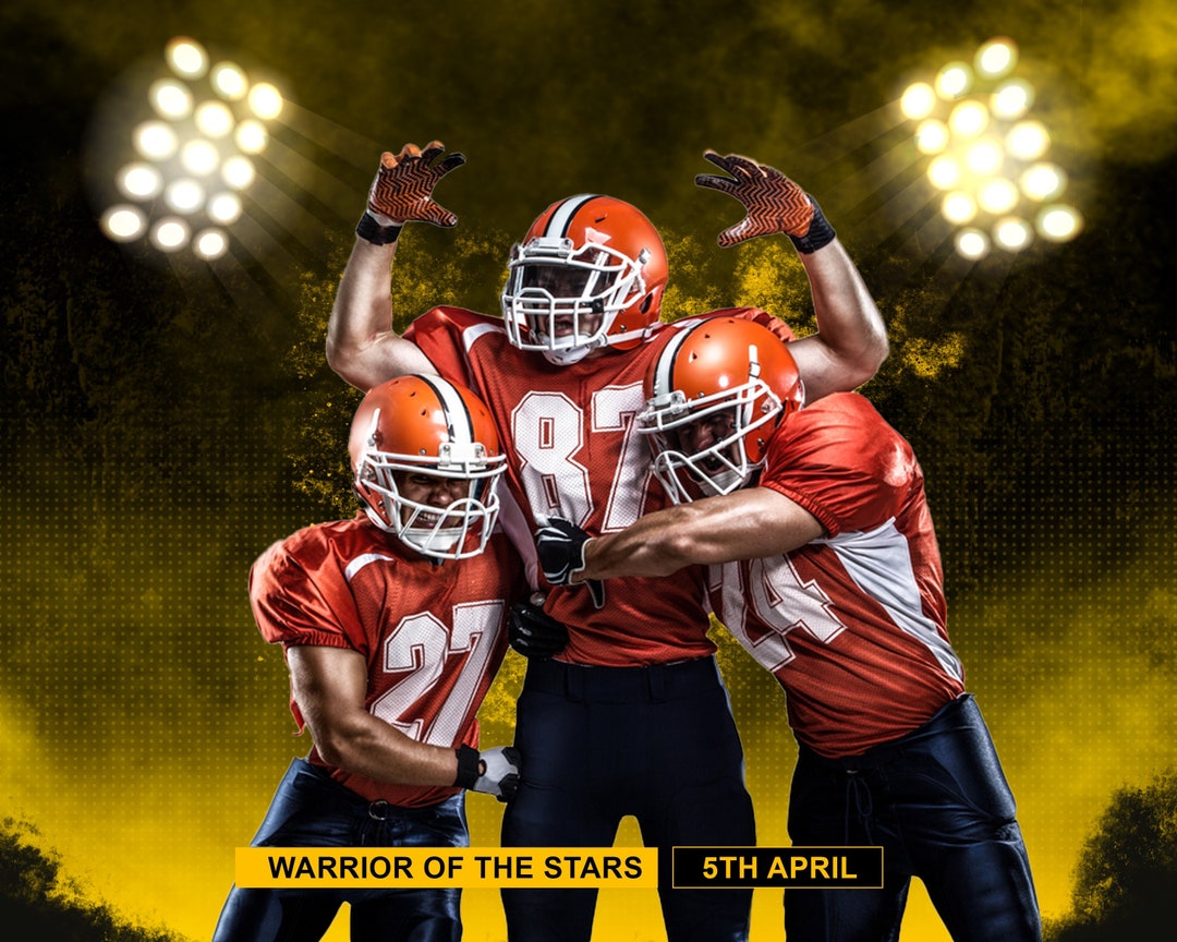 Sports Poster Template - Digital Football Background - Keep Your Rugby ...