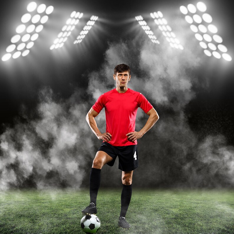 Customizable Football Poster Template: Action Photo Background (PSD) - Etsy