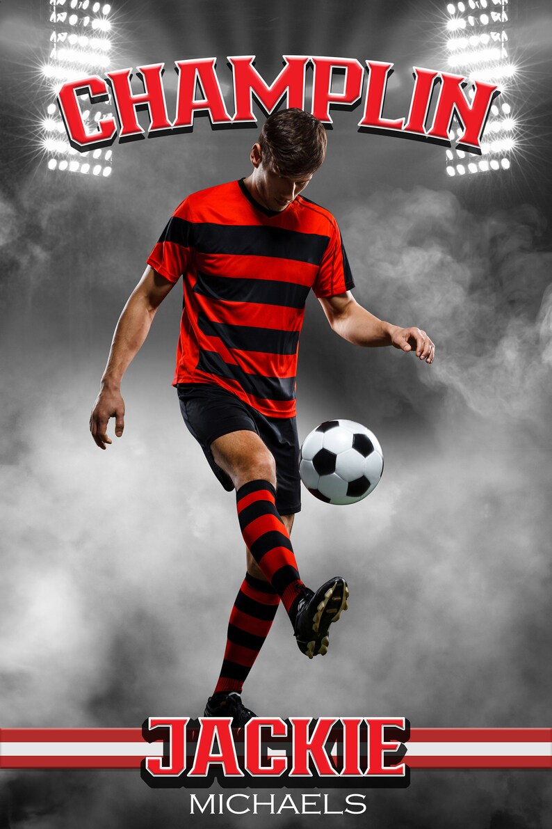 Football Poster Template: Customizable Sports Photo Background (PSD ...