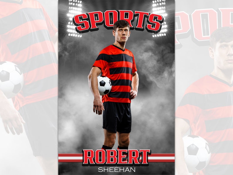 Sports Poster Template Football Digital Backgrounds Football Backdrop ...