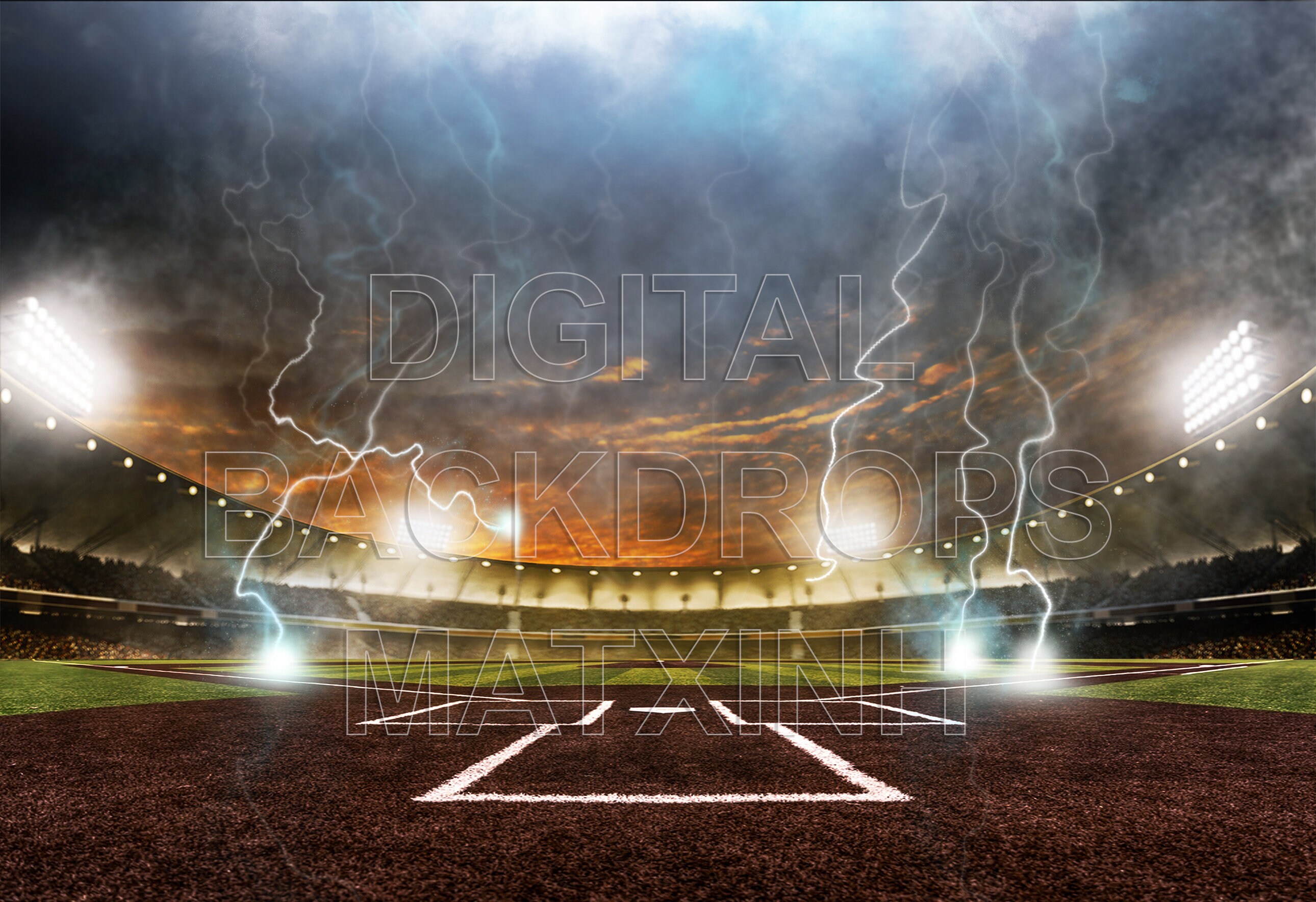 Sports Poster Template Baseball Digital Background Baseball Backdrop ...