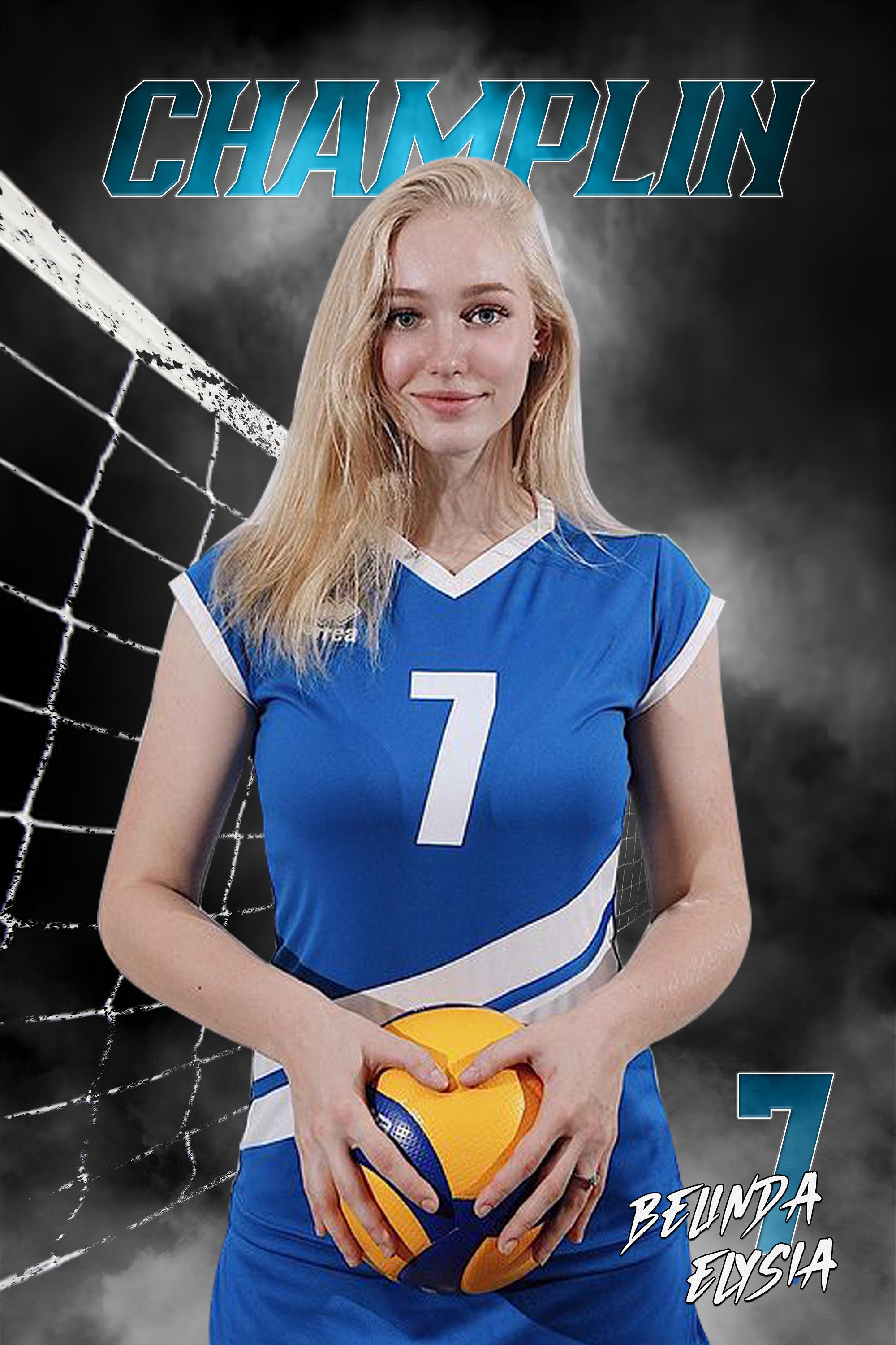Volleyball Poster Template: Customizable Photo Backdrop (digital ...