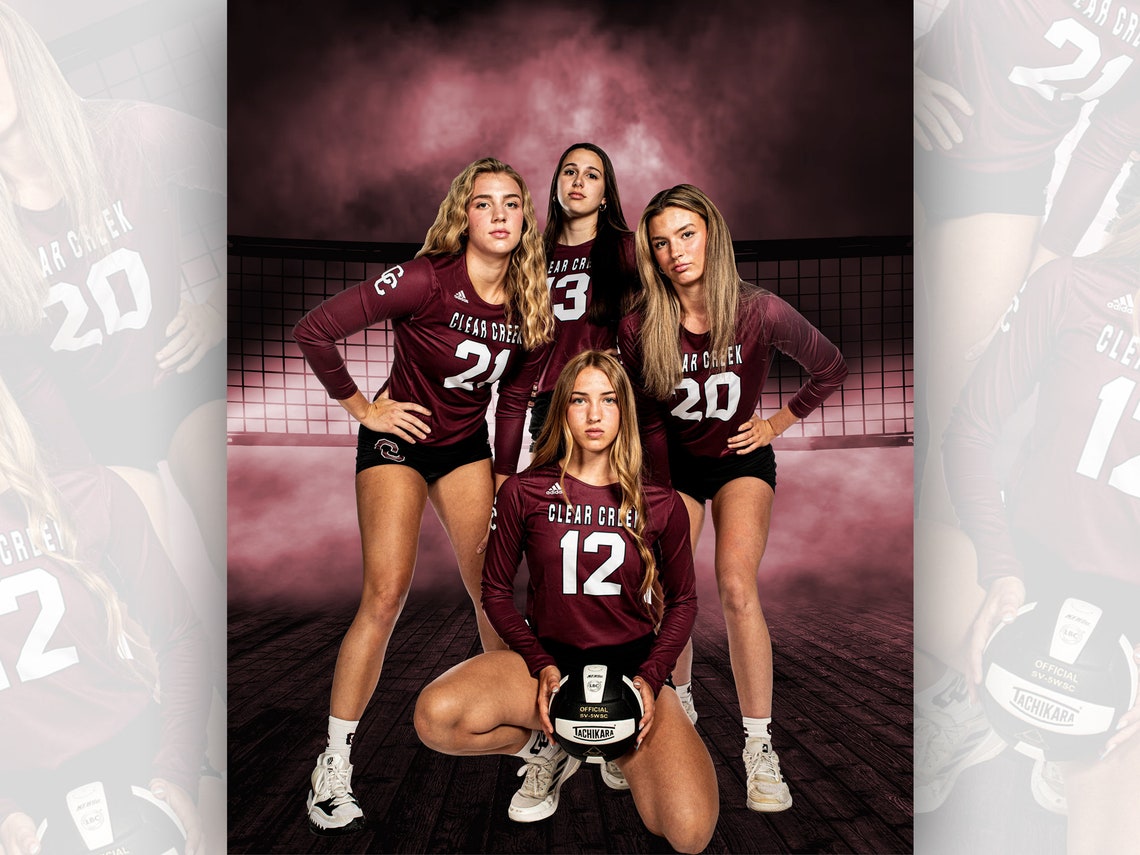 Volleyball Poster Template: Customizable Photo Backdrop (digital ...