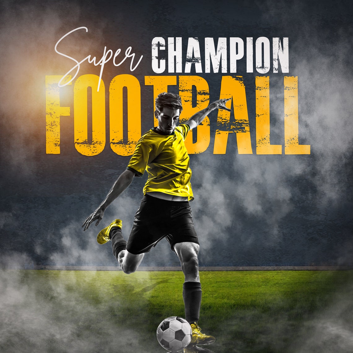 Customizable Football Poster Template: Digital Photo Backdrop (20x20 ...