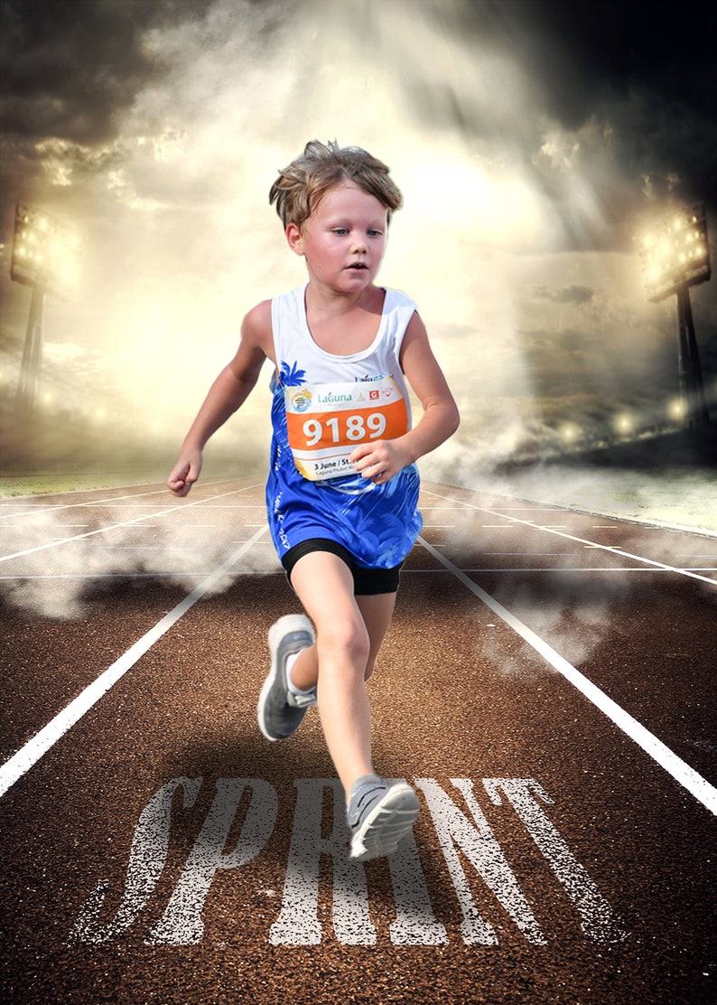 Sports Poster Template, Track and Field Background Custom Sports ...