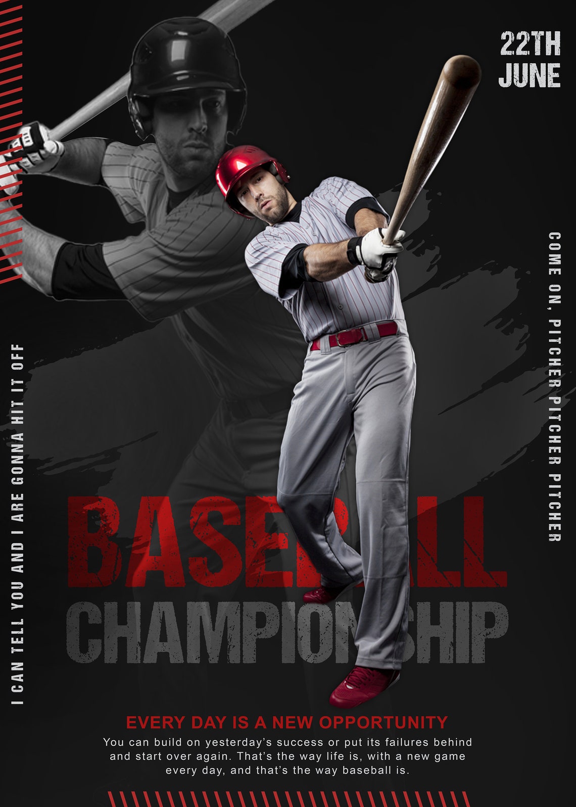 Sports Poster Template Baseball Digital Background Baseball Backdrop ...