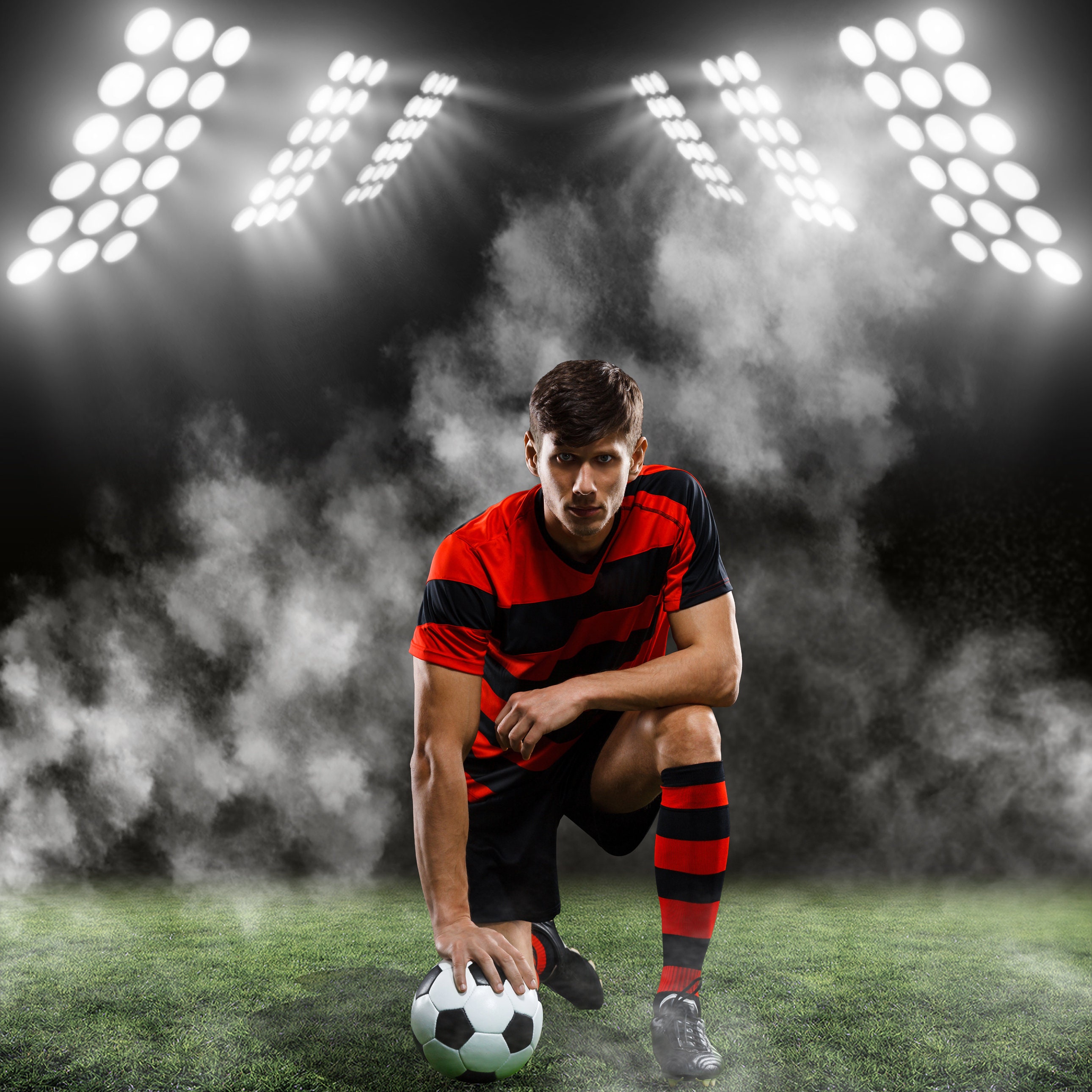 Customizable Football Poster Template: Action Photo Background (PSD) - Etsy