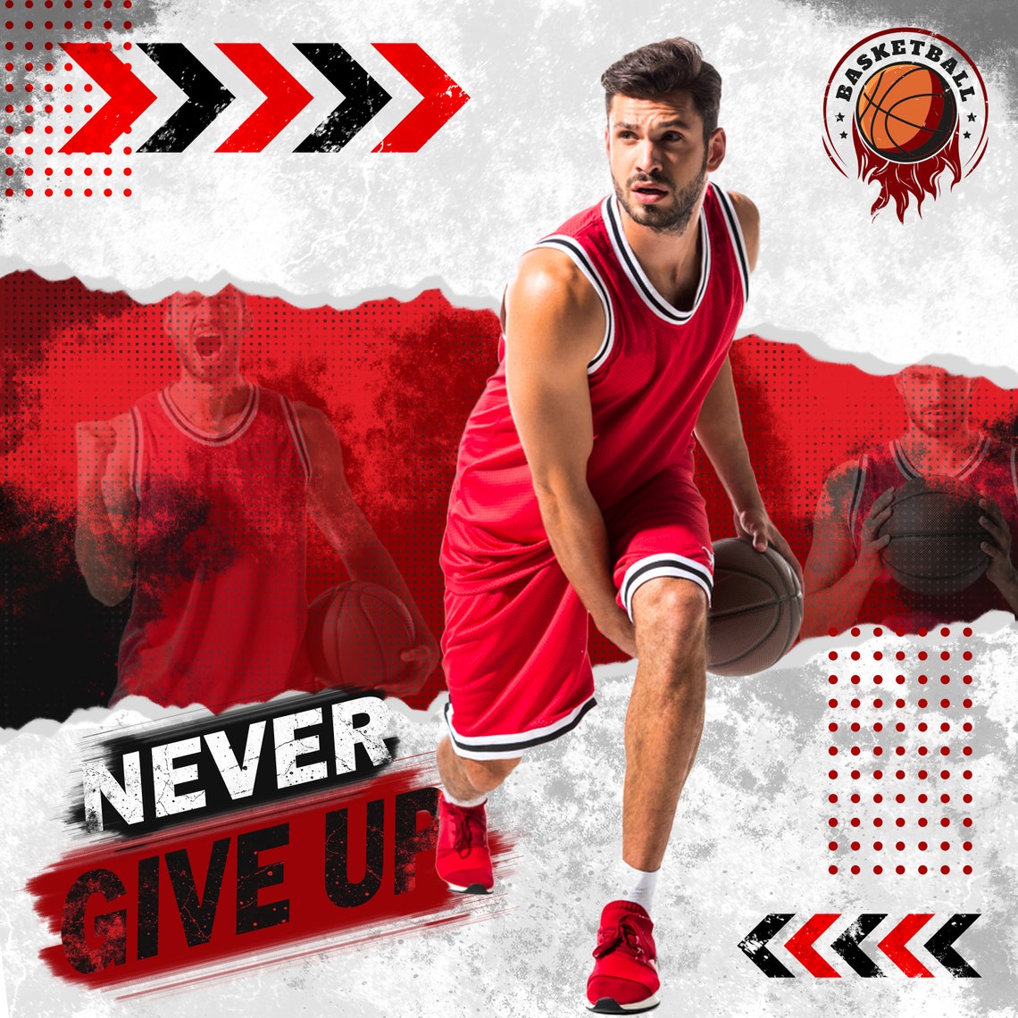 Sports Poster Template - Keep Your Basketball Memories, Digital ...
