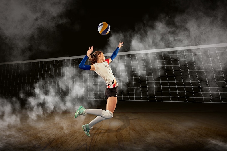 Volleyball Poster Template: Customizable Sports Photo Backdrop (PSD ...