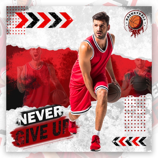 Basketball Poster Background Template - Etsy