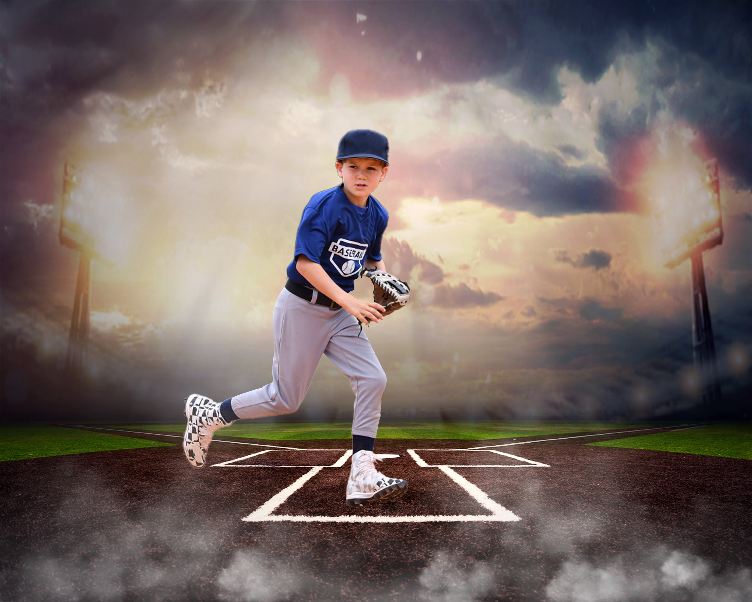 Sports Poster Template | Baseball Digital Background | Baseball ...