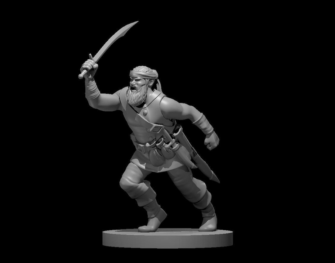 Bandit Captain Male 1 28mm Scale Tabletop RPG Mini for D&D, Pathfinder ...