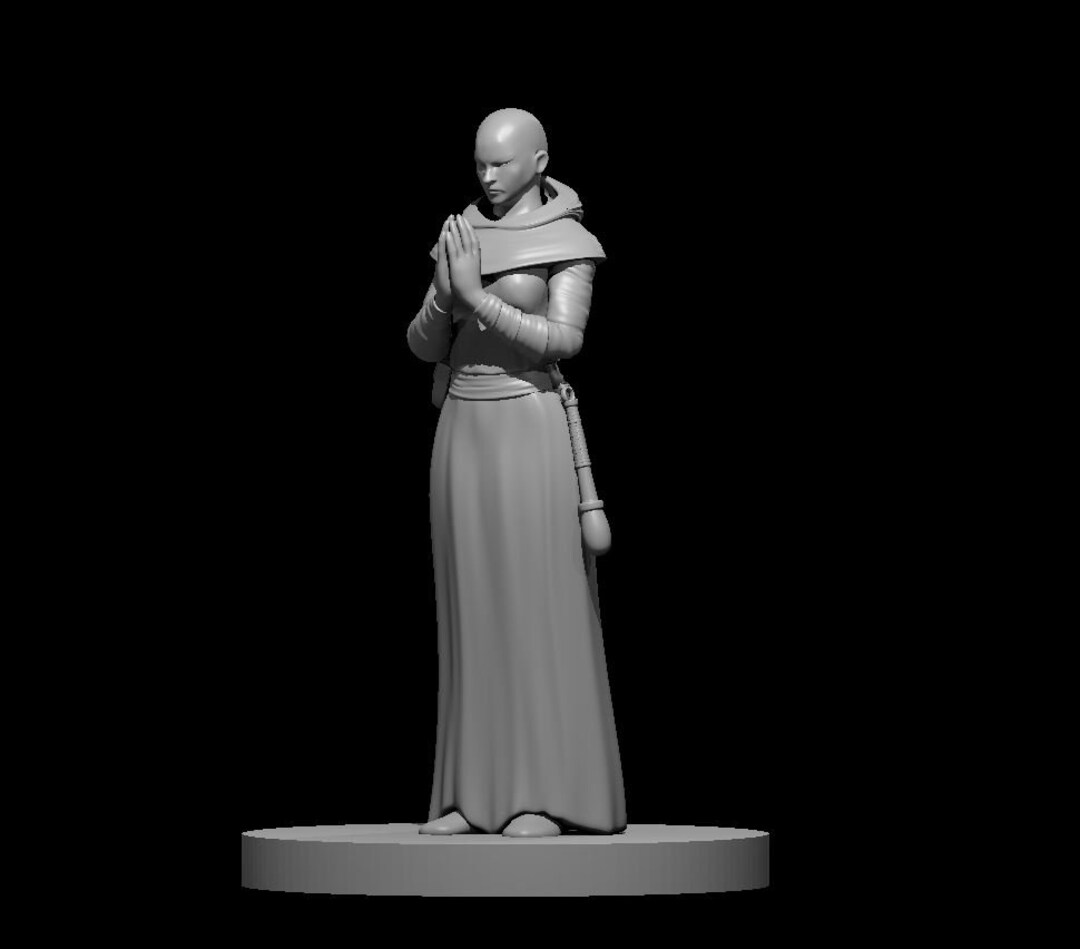 Acolyte Female 1 28mm Scale Tabletop RPG Mini for D&D, Pathfinder, and ...