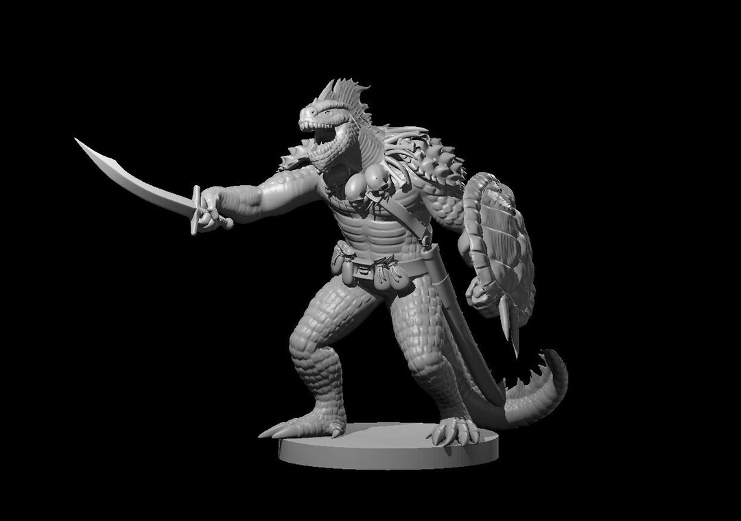 Bandit Captain Lizardfolk 1 28mm Scale Tabletop RPG Mini for D&D ...