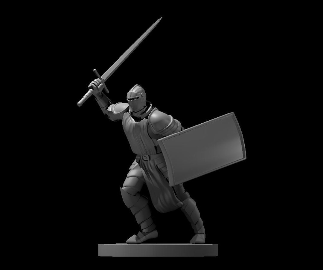 Human Paladin Male 1 28mm Scale Tabletop RPG Mini for D&D, Pathfinder ...
