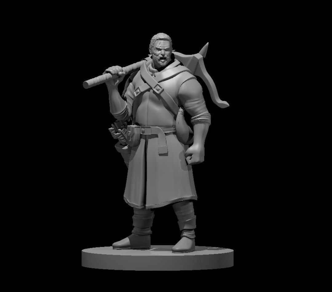 Thug - Male - 1" (28mm) Scale Tabletop RPG Mini for D&D, Pathfinder ...