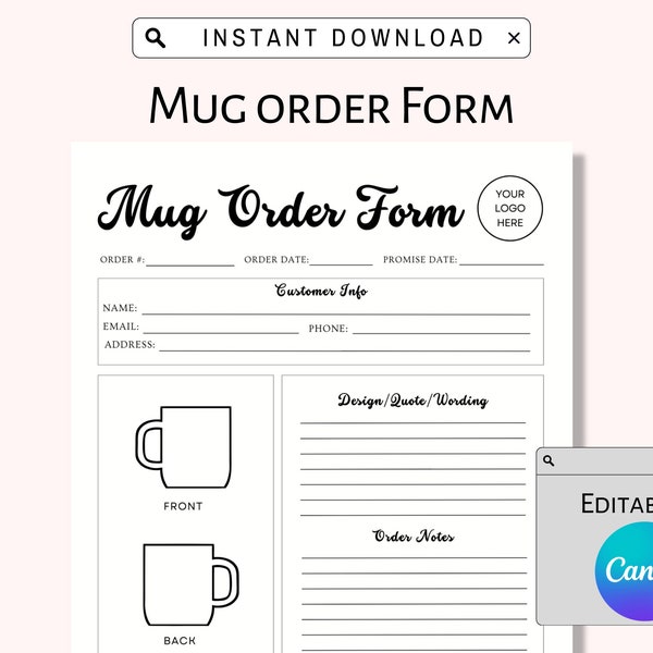 Cup Order Form - Etsy