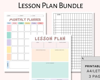 Lesson Plan Template, Lesson Planner Printable, Homeschool Teacher ...