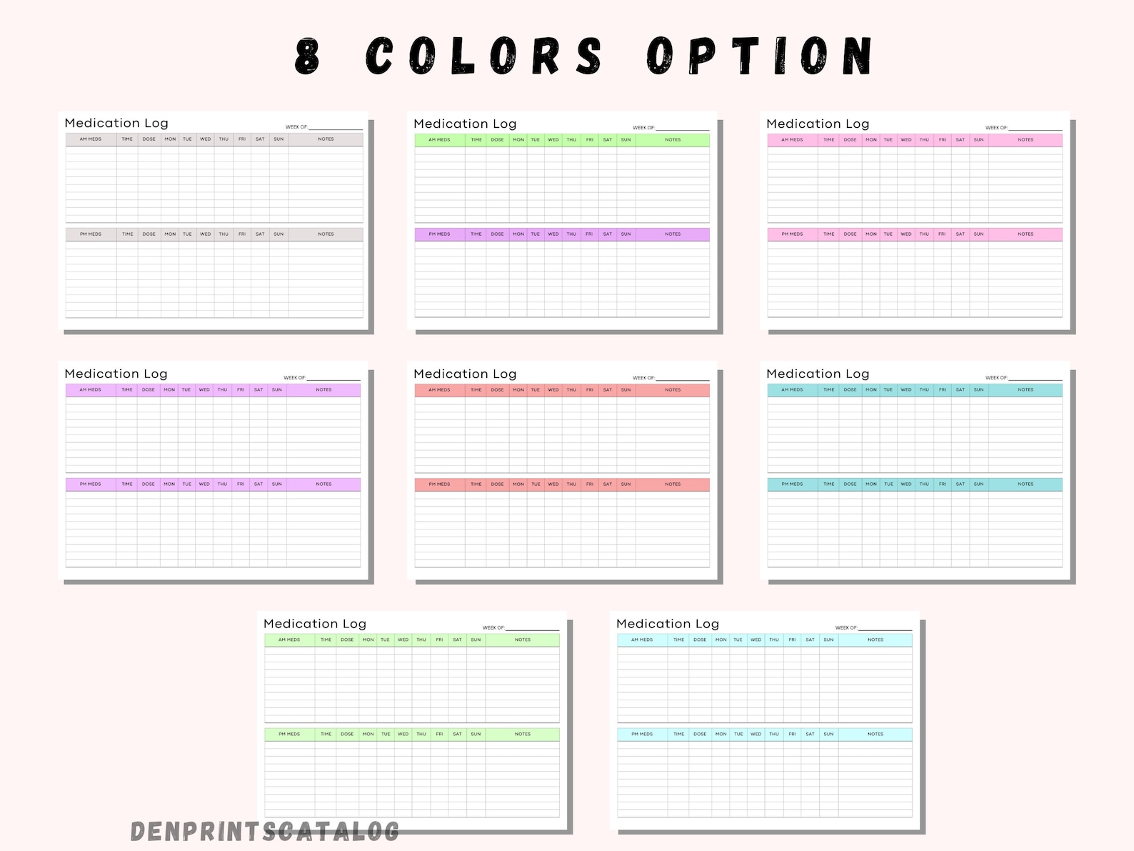 Medication Tracker Printable, Weekly Medication Log, Medicine Tracker ...