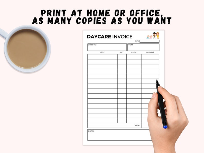 Daycare Invoice Printable, Childcare Invoice, Editable Invoice for ...