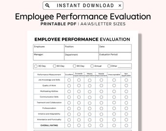 Employee Evaluation Form - Etsy