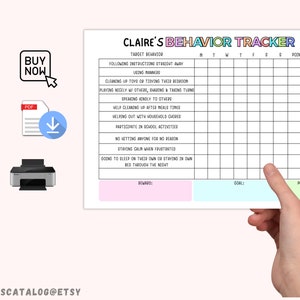 Behavior Reward Chart for Kids Printable, Editable, Good Behavior ...