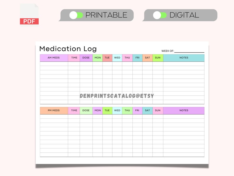 Minimalist Medication Tracker Printable, Medication Log, Medication ...