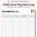 Tuition Payment Log Printable, Daycare Payment Log, Childcare Payment ...