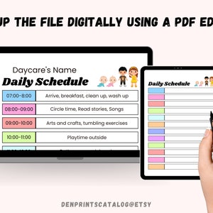 Daily Daycare Schedule, Perfect for Daycare, Home Daycare or Childcare ...
