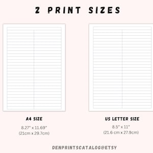 Printable Blank 2 Columns List Text Input and Print and Write Digital ...