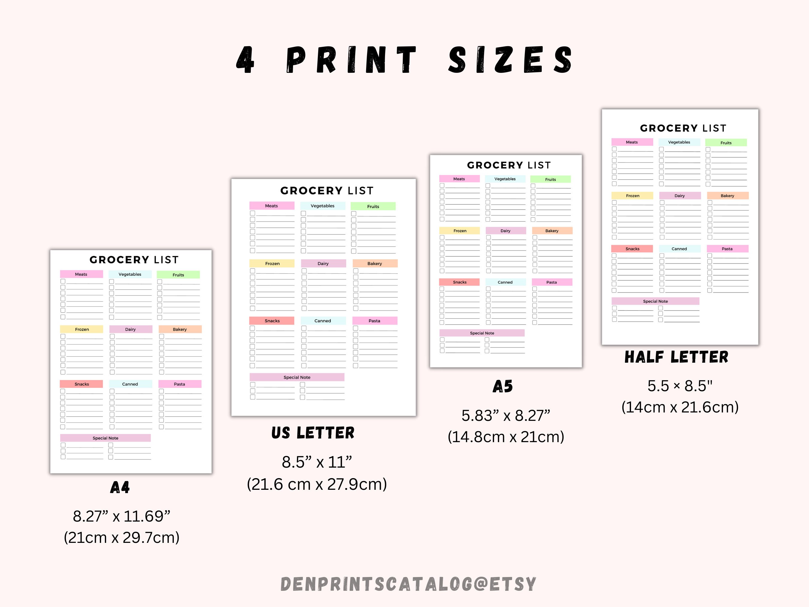 Grocery List Printable Template Grocery Planner Food - Etsy