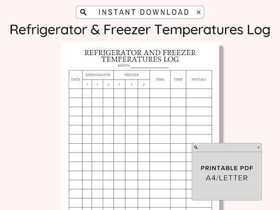 Refrigerator Temperature Log Template