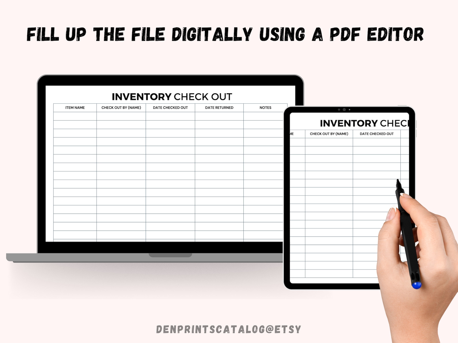 Inventory Sign Out Sheet Checkout Form, Print and Write PDF, Worksheets ...
