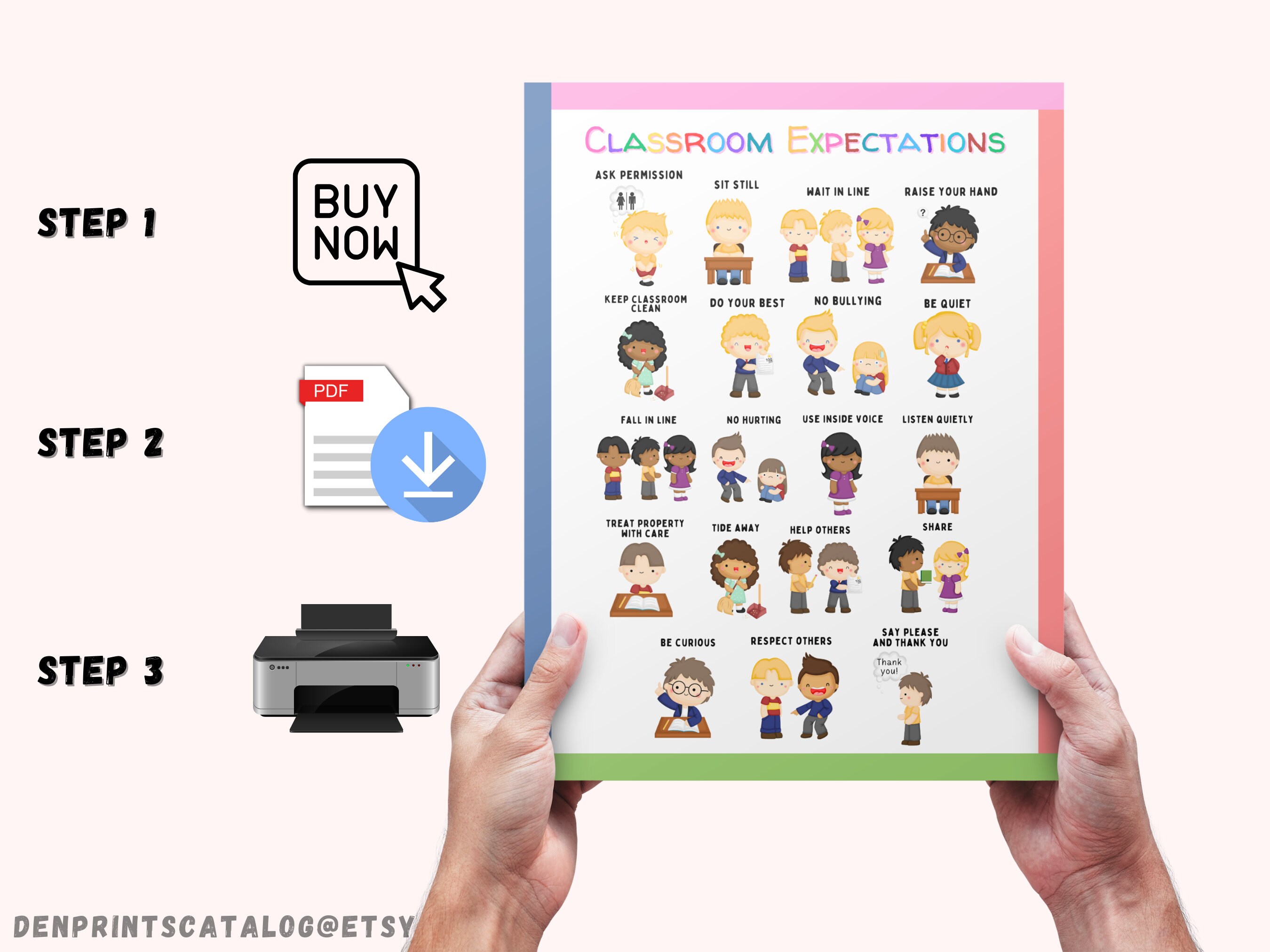 Classroom Rules Posters, Class Expectations, Bulletin Board ...