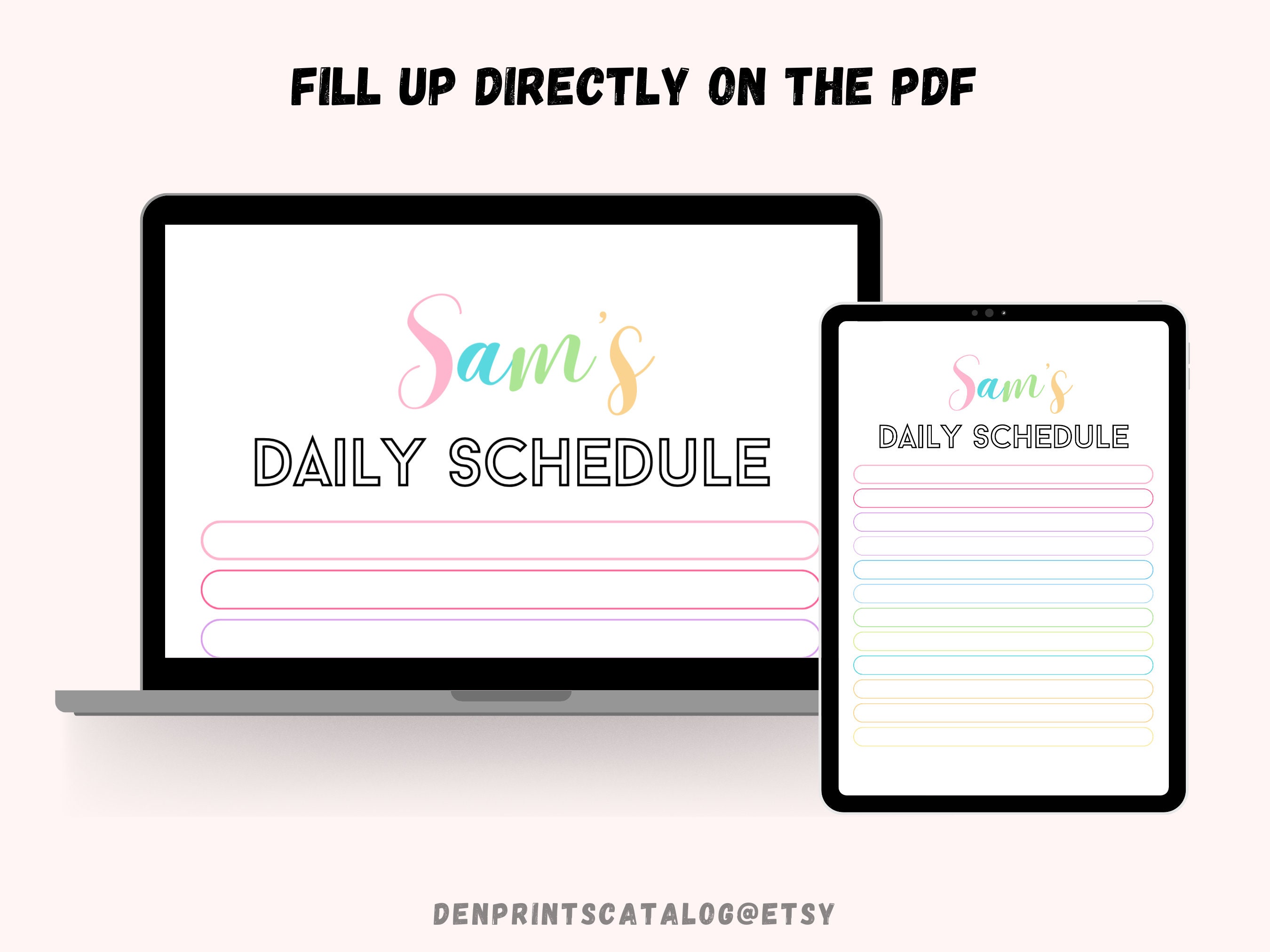 Buy Kids Daily Schedule FILLABLE, Printable Homeschool Daily Routine ...