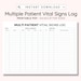 Printable Multiple Patients Vital Signs Log, PDF Digital Downloads A4 ...